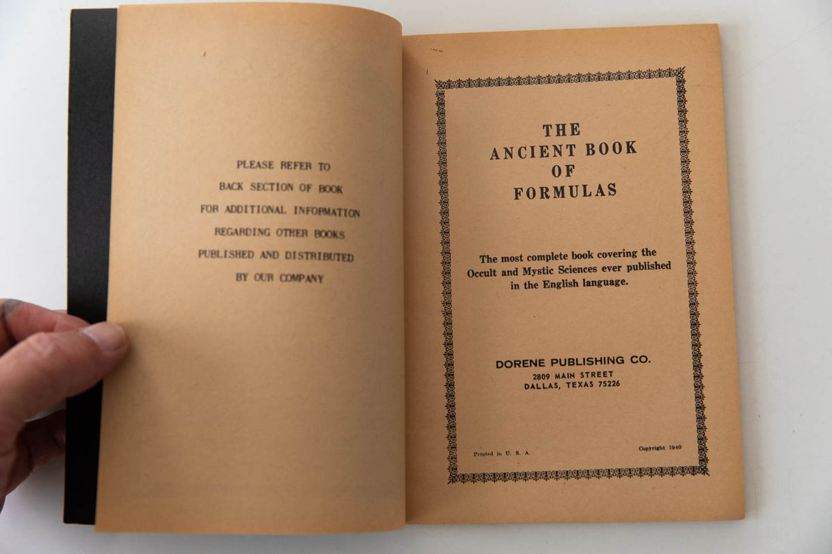 THE ANCIENT BOOK OF FORMULAS – THESE DAYS